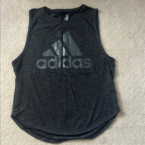 adidas | Tops | Adidas Black Muscle Tee With Iconic Logo | Poshmark